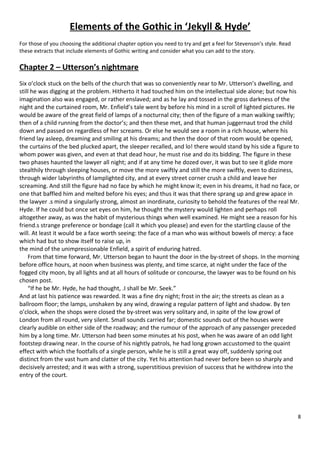 Gothic coursework task jekyll | DOC