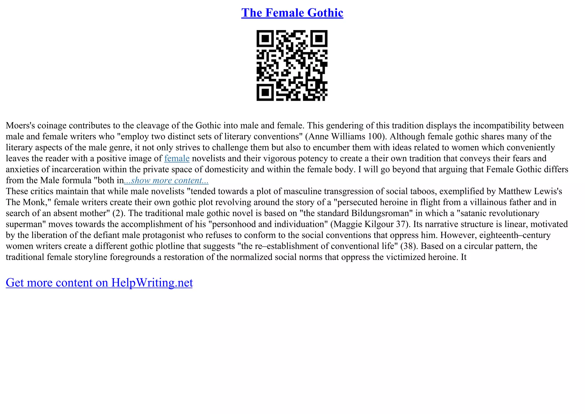 Gothic Elements In Gothic Literature | PDF