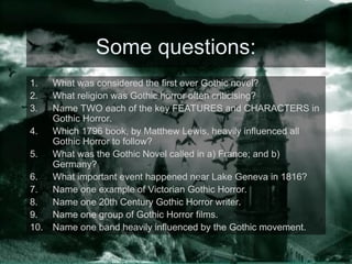Gothic horror and its main tenets in literature | PPT