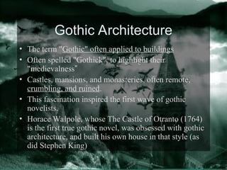 Gothic horror and its main tenets in literature | PPT