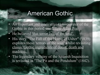 Gothic horror and its main tenets in literature | PPT