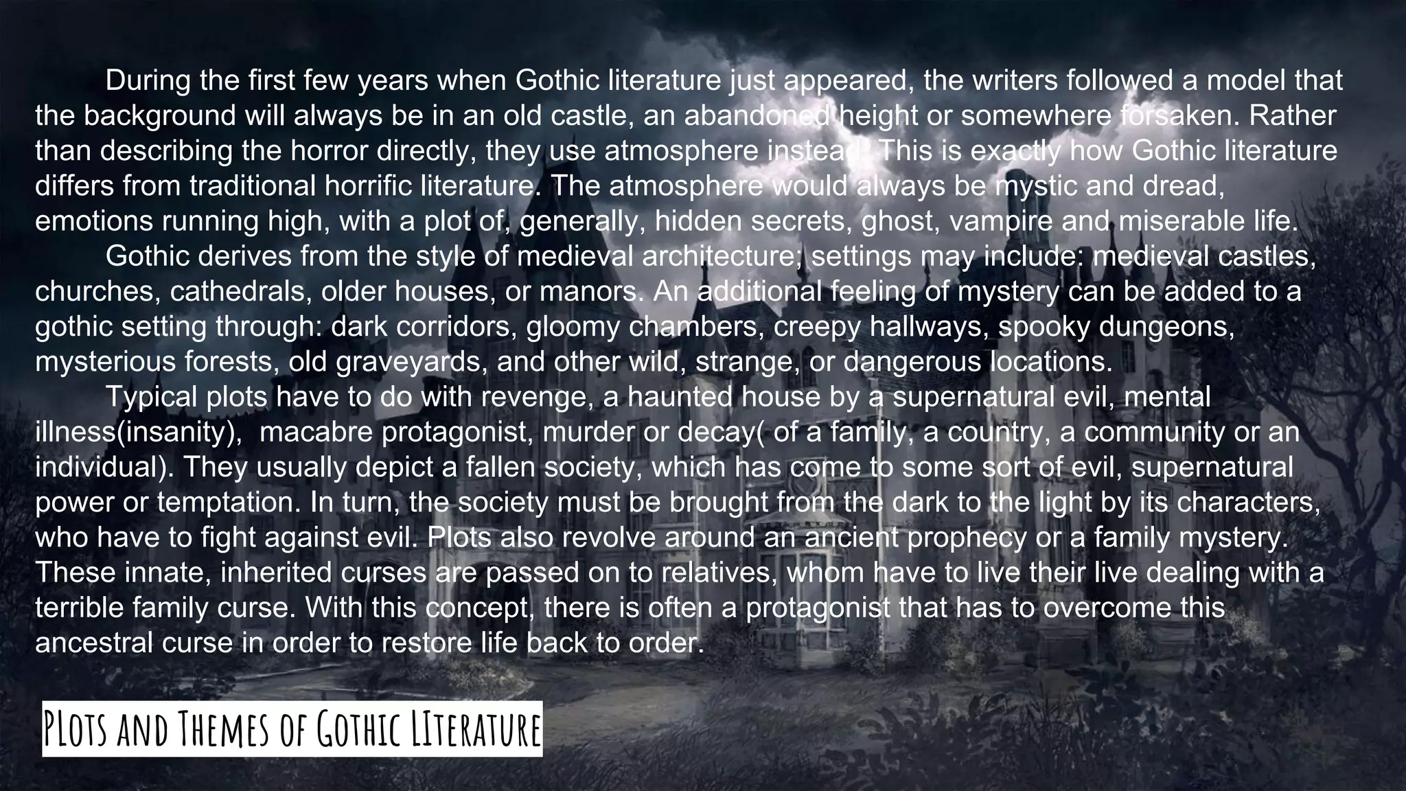 Gothic literature by Trinidad Porretti. (Final Paper) | PDF ...