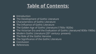 Gothic Literature: Fear, Mystery, and the Supernatural | PPTX