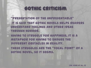 Gothic Literature by Myriam Miller | PPTX