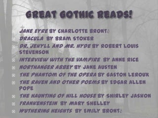 Gothic Literature by Myriam Miller | PPT