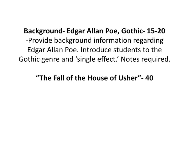 Gothic, Poe | PPTX | Fiction | Books and Literature