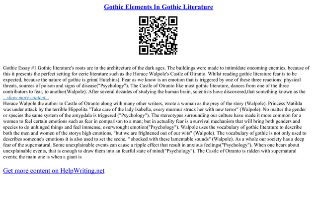 Gothic Short Stories | PDF