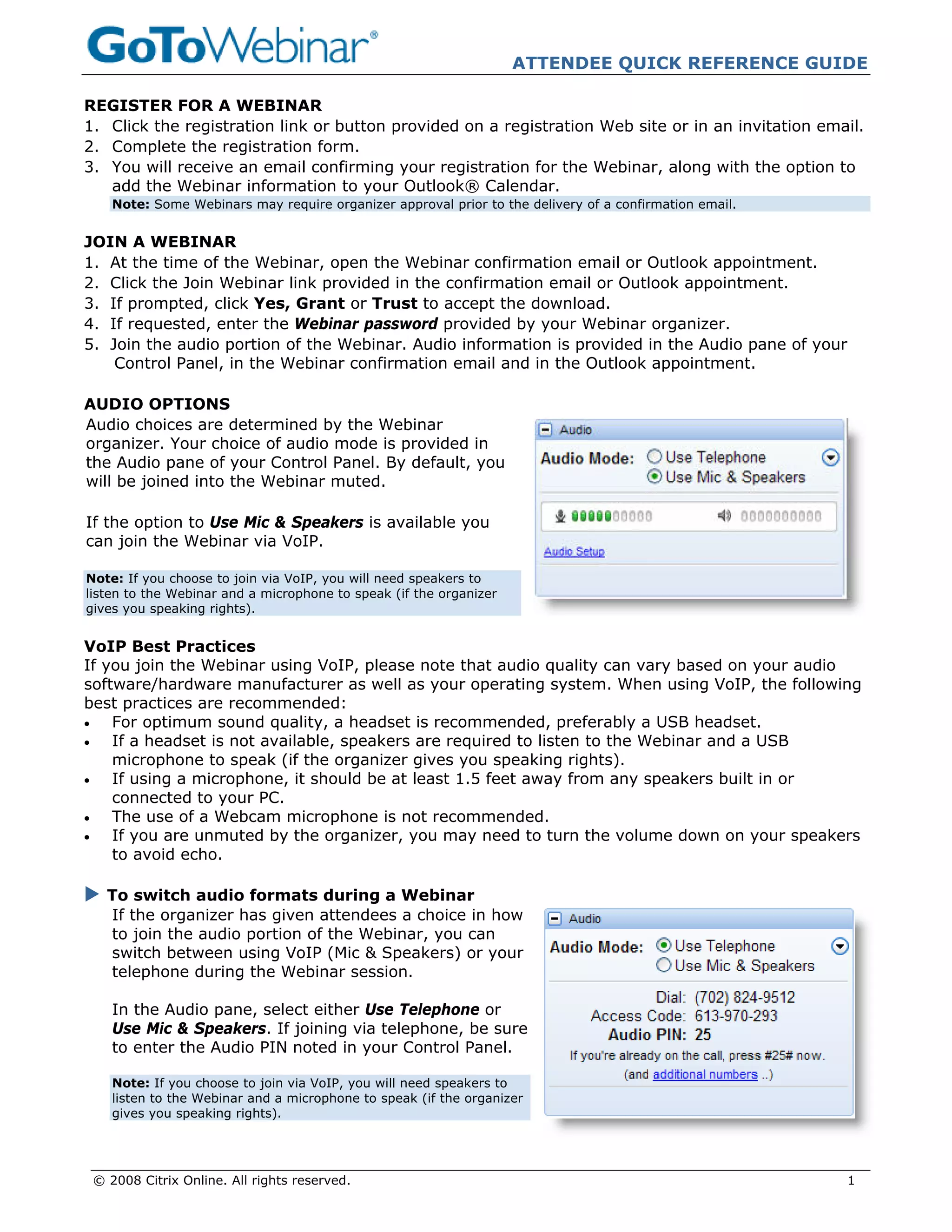 GoToWebinar Attendee Guide | PDF