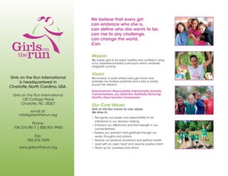 Girls on the Run Custom Calendar | PDF
