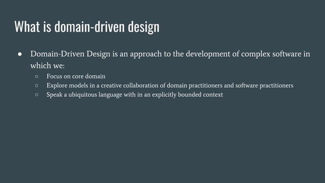 Introduction to Domain driven design | PPT