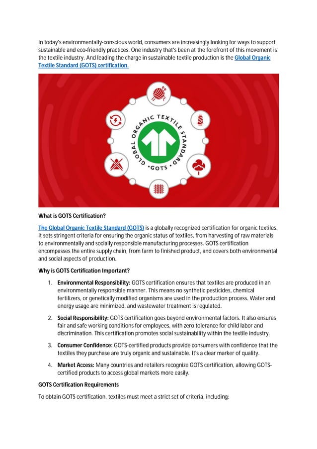 GOTS Certification What You Need to Know.pdf | Environmental Services ...