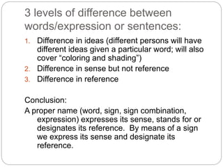 Gottlob Frege's Sense and Reference | PPTX