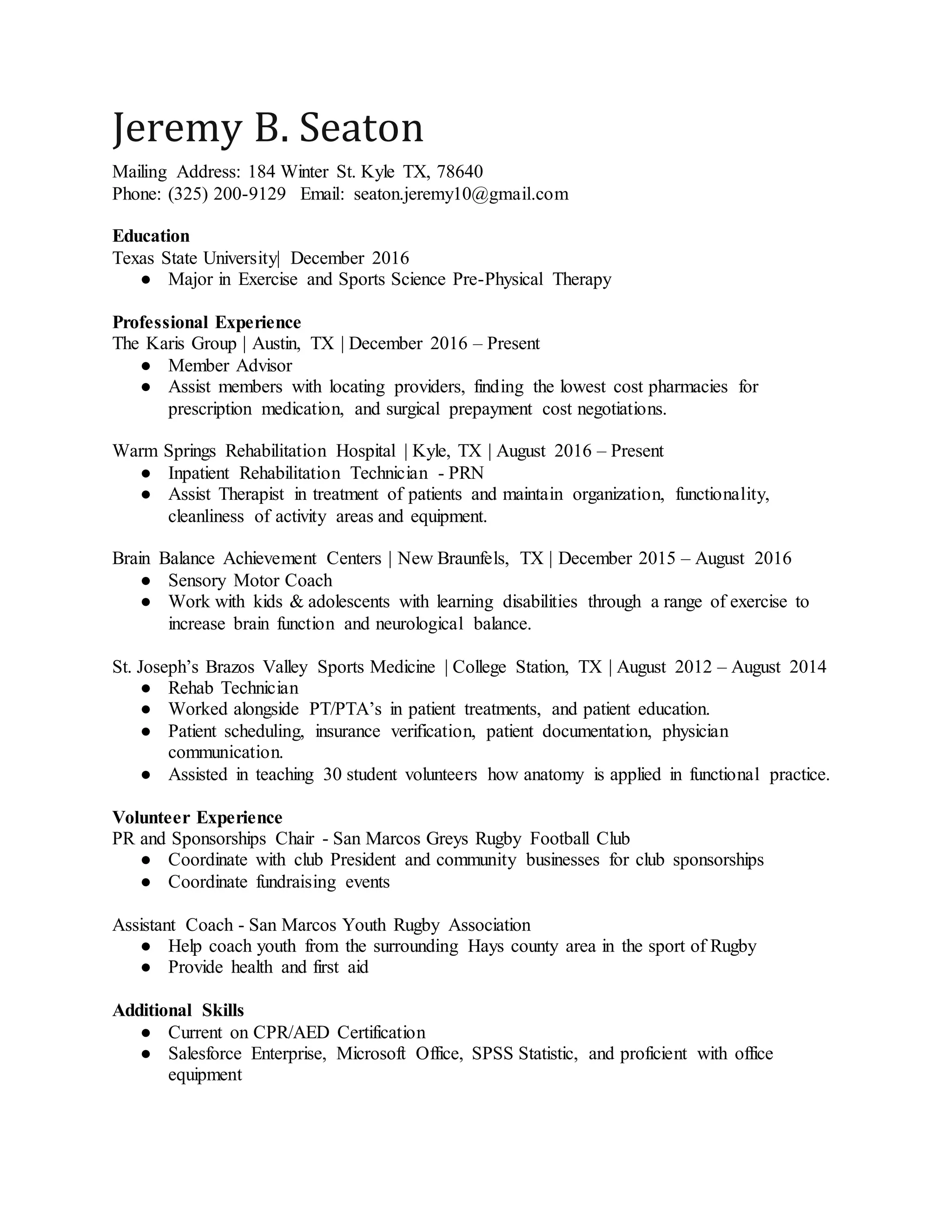 Jeremy resume 17 | DOCX