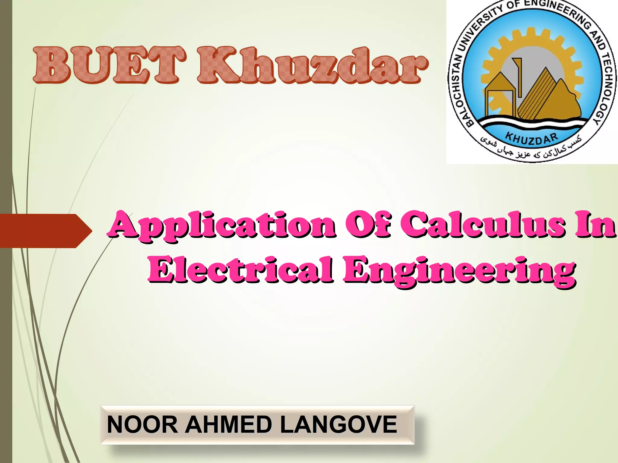 Application Of Calculus In Electrical Engineering | PPT