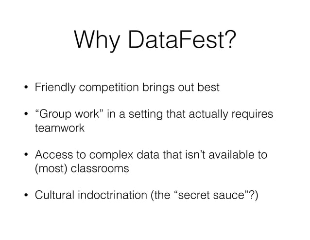 Rob Gould - The ASA DataFest: Learning by Doing | PPT