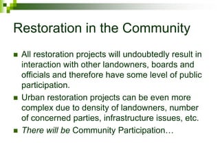 Restoration in the Community | PDF | Environment | Science