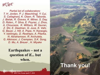HPC Use for Earthquake Research | PPT