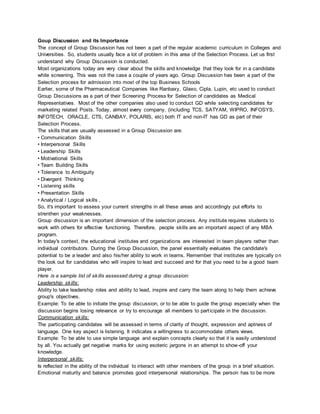 Group discussion and its importance | DOCX