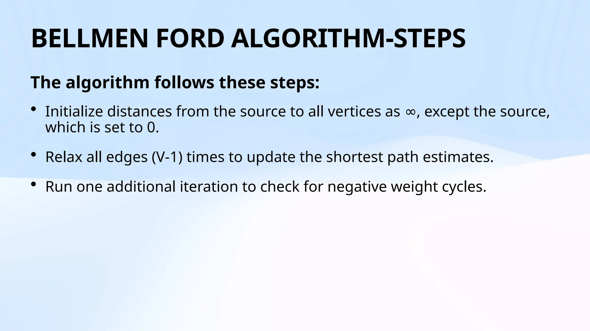 Bellman ford algorithm for single source | PPT