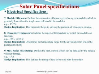 Solar panel Technology ppt | PPTX