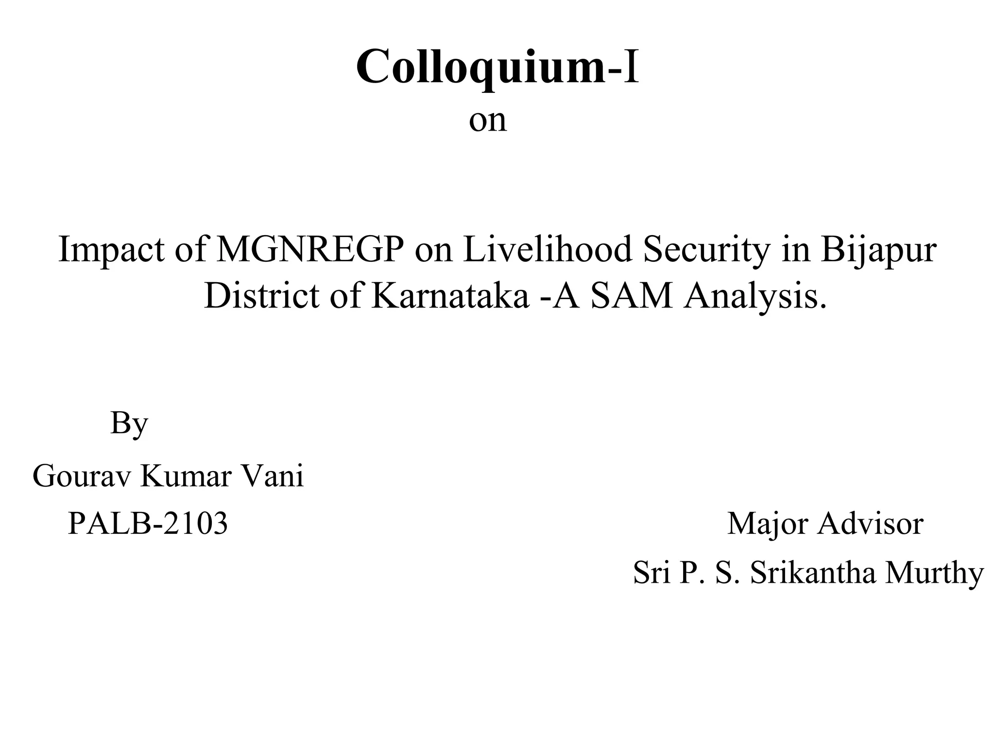 colloquium I of Gourav Kumar Vani | PPTX
