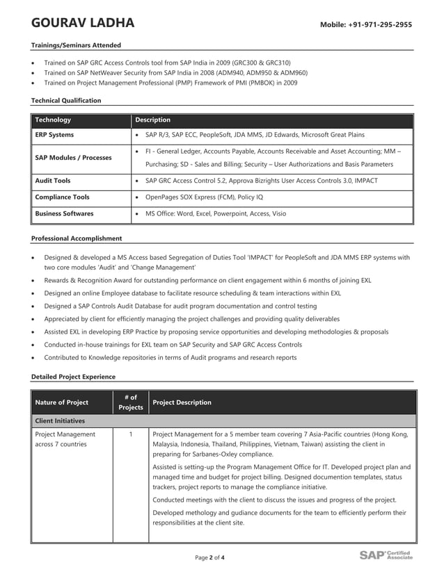 Gourav ladha - Profile | PDF