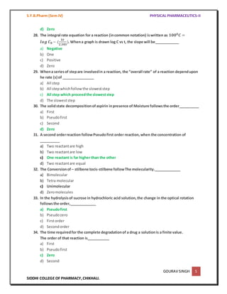 unit-03,04 :- Coarse dispersion, Drug Stability | DOCX
