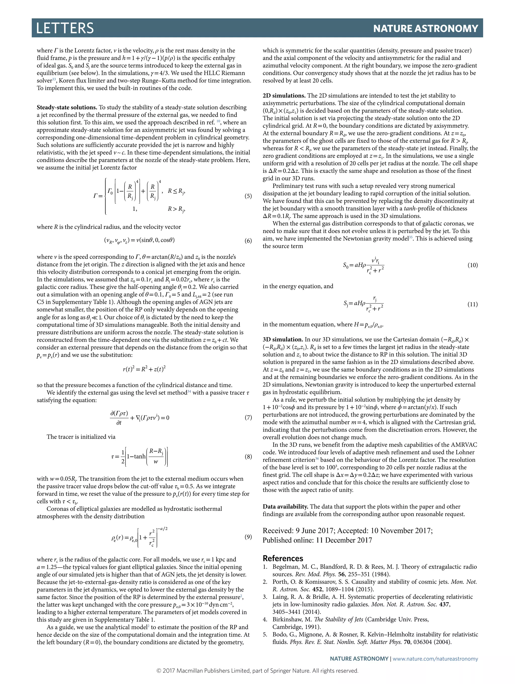Reconfinement and loss of stability in jets from active galactic nuclei ...