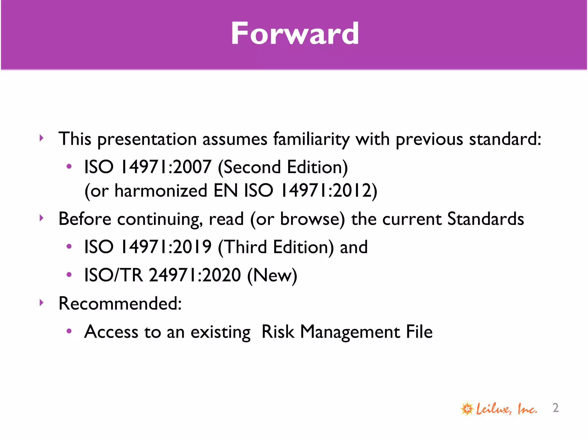 ISO 14971:2019 and ISO/TR 24971 Risk Management Update | PDF
