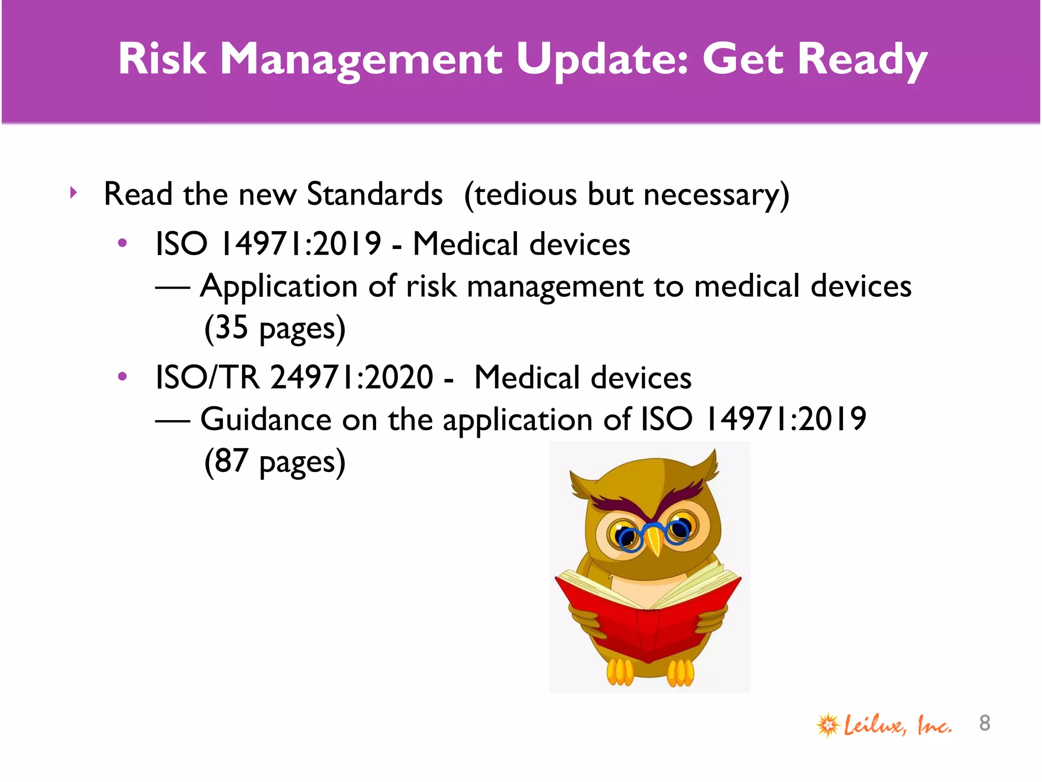 ISO 14971:2019 and ISO/TR 24971 Risk Management Update | PDF