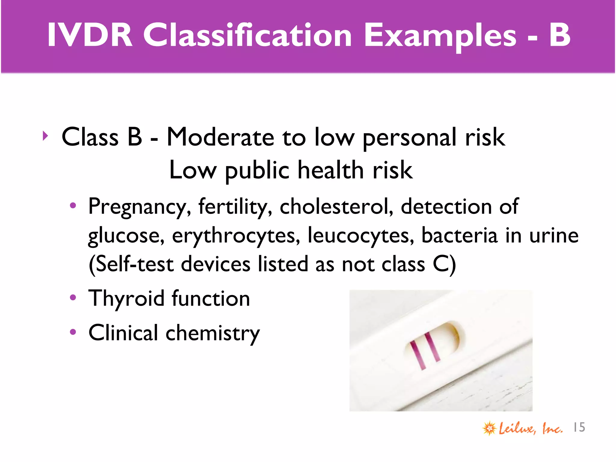Classification of In Vitro Diagnostic Devices per FDA and IVDR Rules | PDF