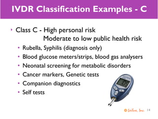 Classification of In Vitro Diagnostic Devices per FDA and IVDR Rules | PDF