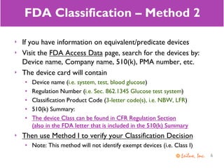 Classification of In Vitro Diagnostic Devices per FDA and IVDR Rules | PDF