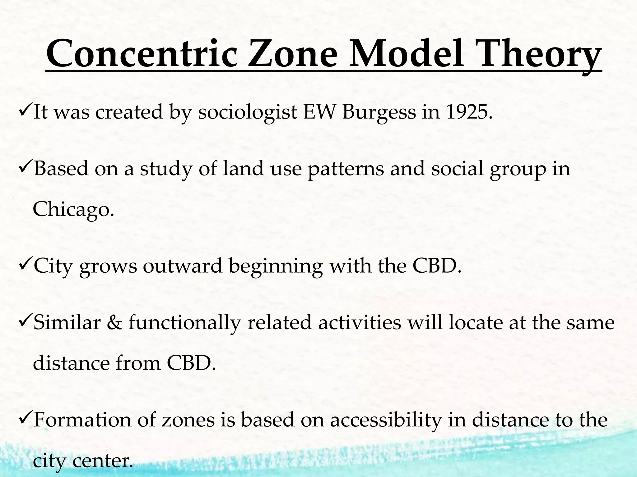 CONCENTRIC ZONE MODEL THEORY | PPTX