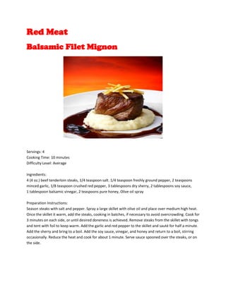 Gourmet Meat Recipes | PDF