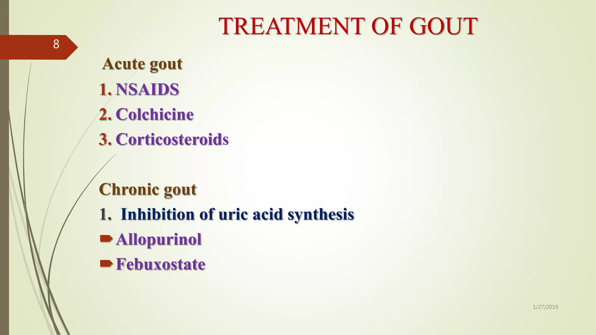 pathology & treatment of Gout | PPTX