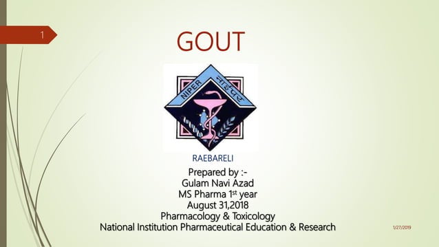 pathology & treatment of Gout | PPTX