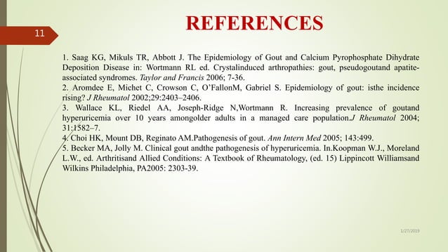 pathology & treatment of Gout | PPTX