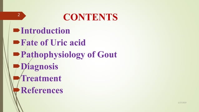 pathology & treatment of Gout | PPTX