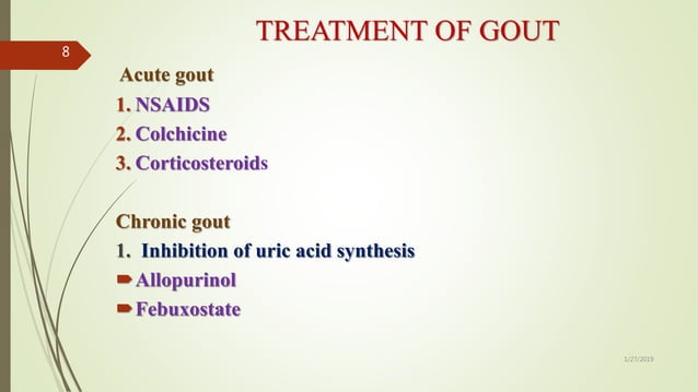 pathology & treatment of Gout | PPTX
