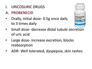 Pharmacotherapy of Gout | PPTX