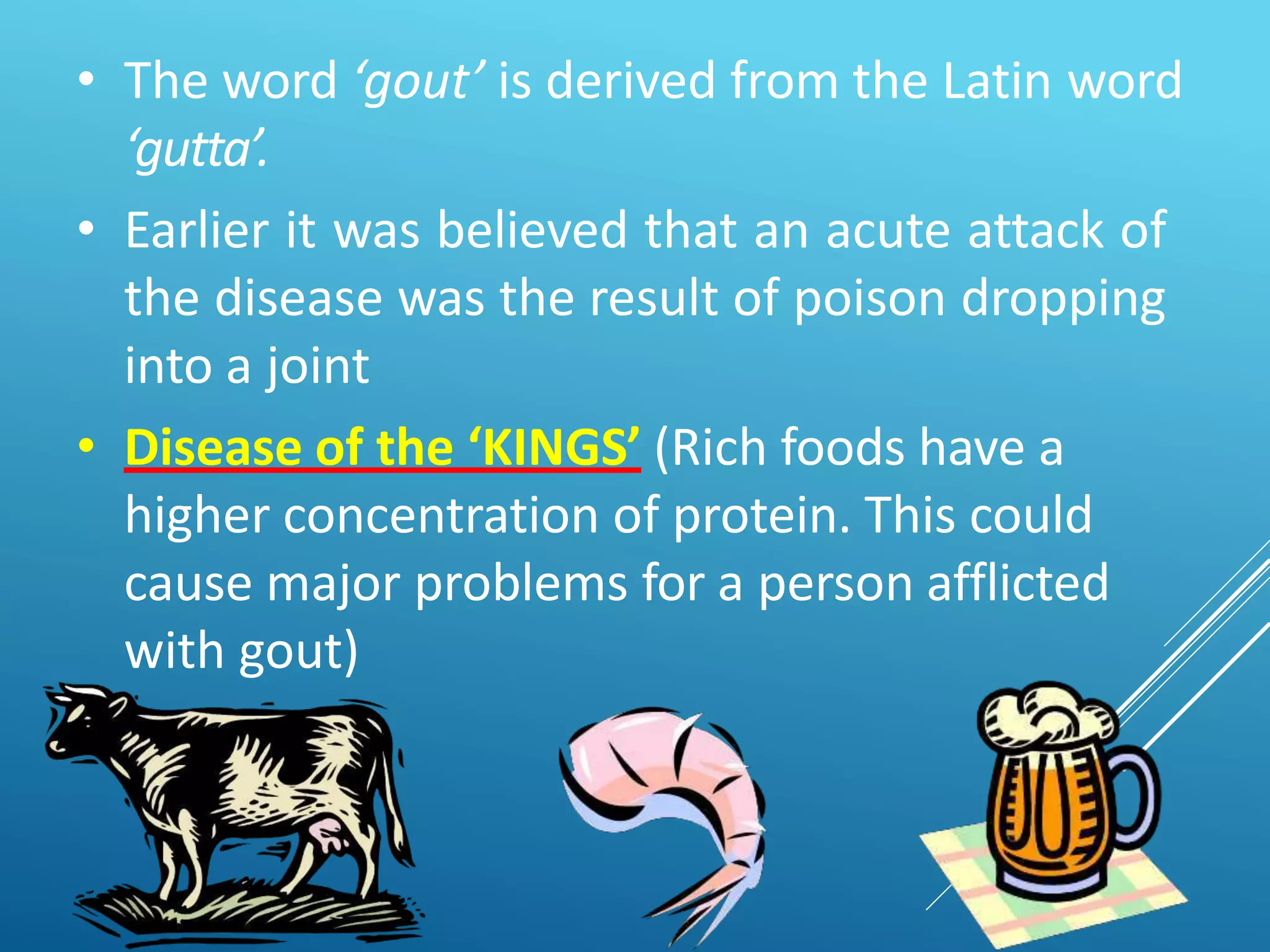 Gout - Clinical features , diagnosis and management | PPTX
