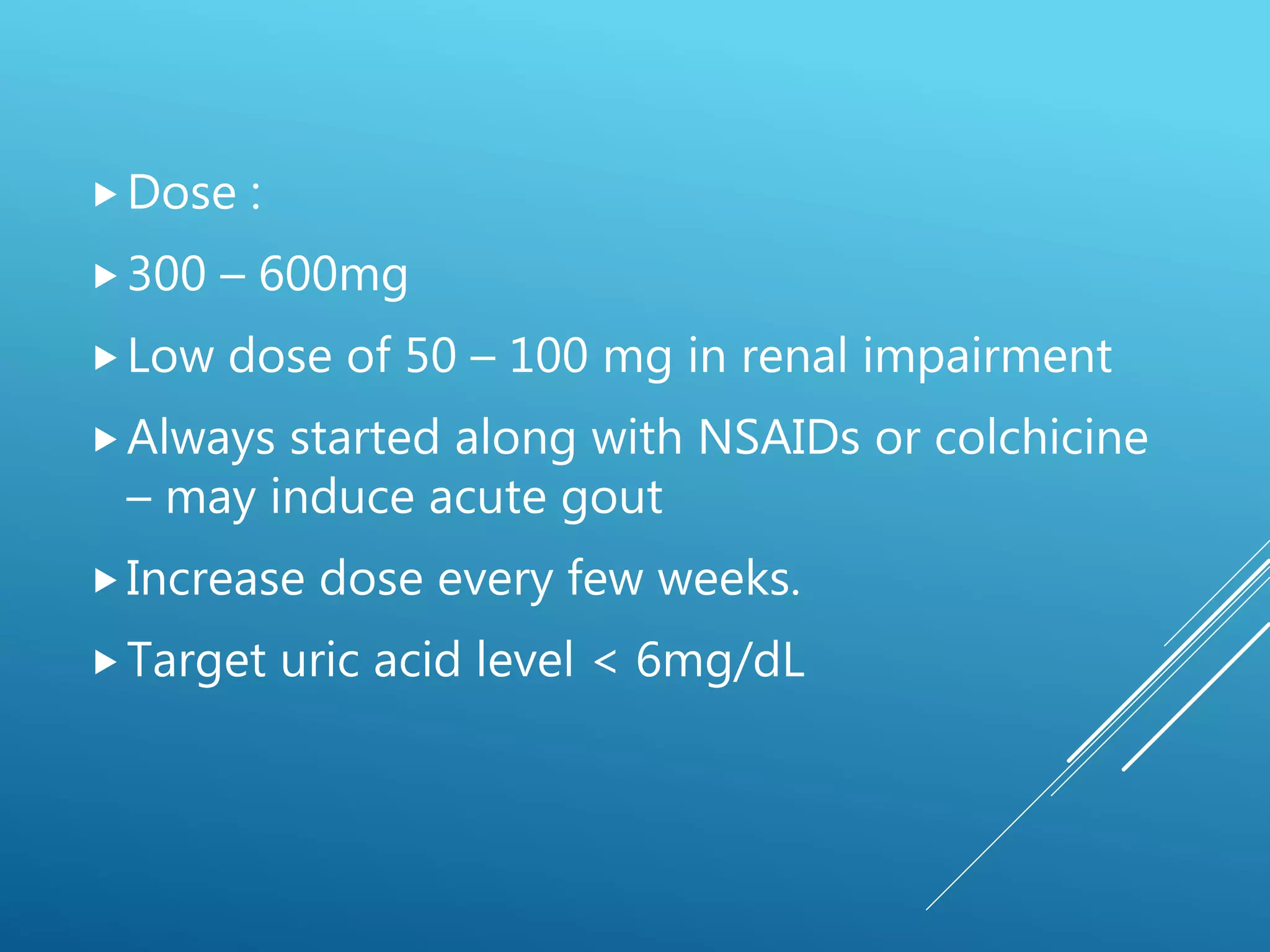 Gout - Clinical features , diagnosis and management | PPTX