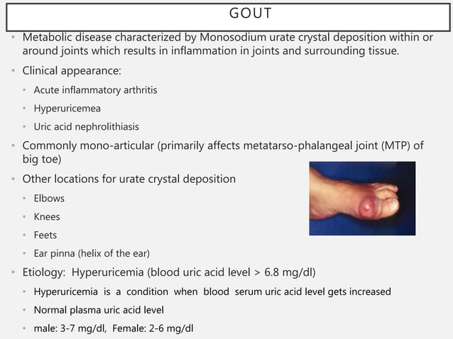 Pathophysiology of Gout