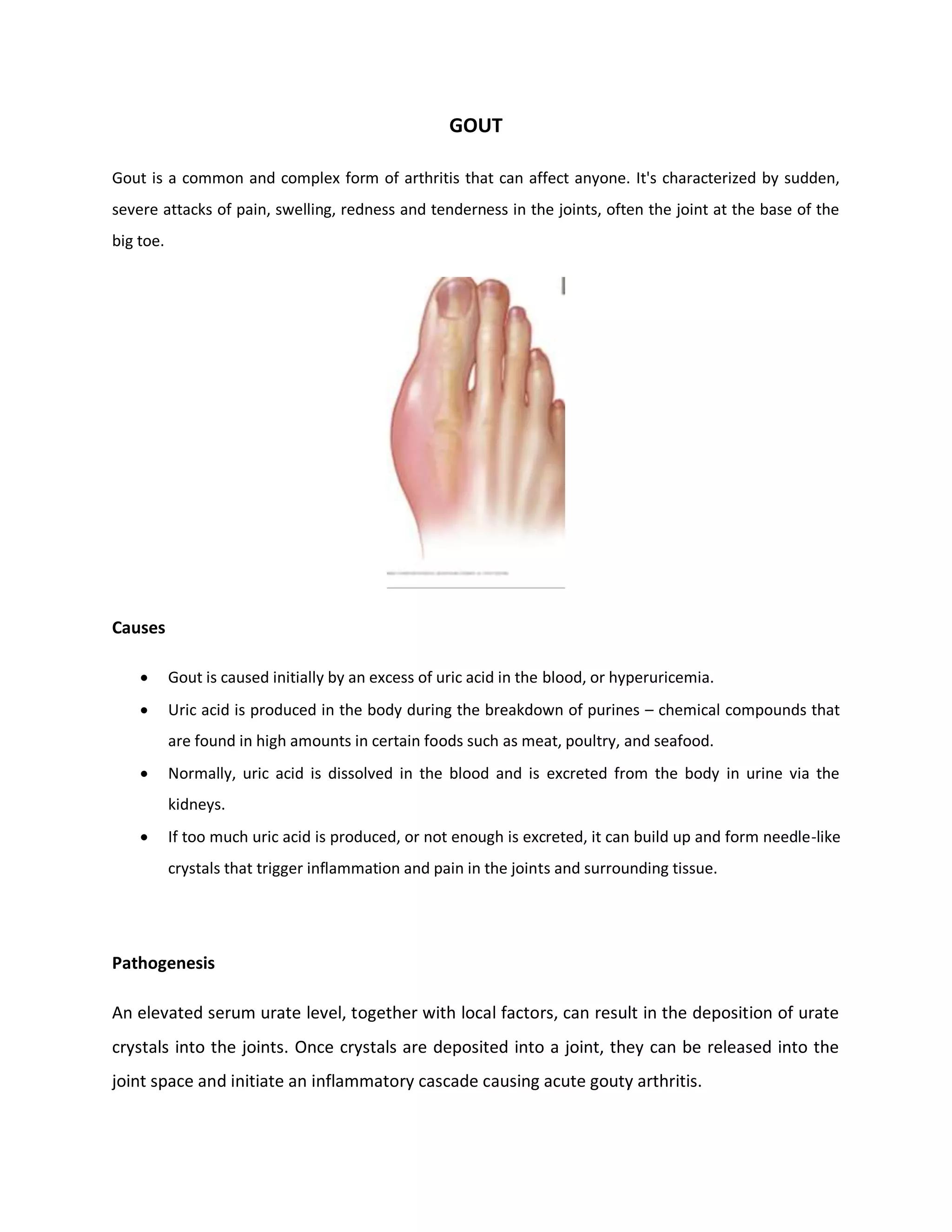 Pathophysiology of Gout | PDF