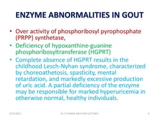 Gouty arthritis - NOTES | PPTX