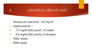 GOUT Definition Pathogenesis Clinical Features Treatment | PPTX