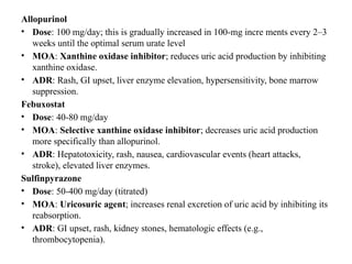 Gout.PHARMACOTHERAPEUTICS PRESENTATION 1 | PPTX