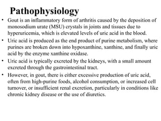Gout.PHARMACOTHERAPEUTICS PRESENTATION 1 | PPTX