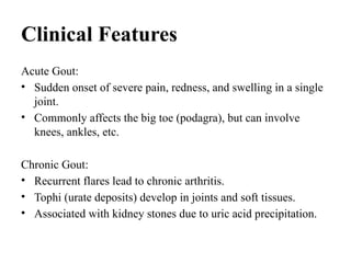 Gout.pptx. pharmacotherapeutics Gout Gout | PPT